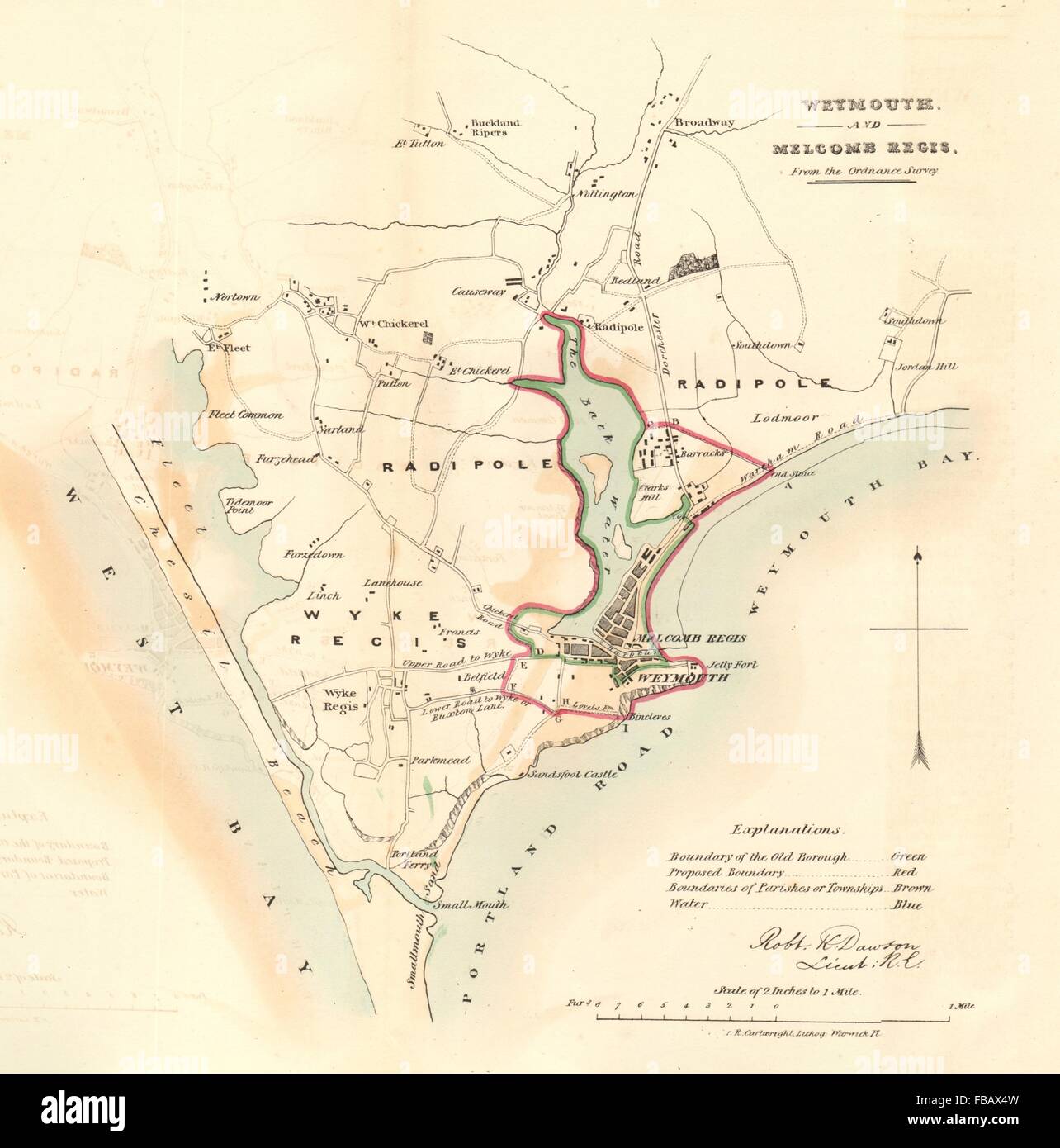 WEYMOUTH & MELCOMBE REGIS borough/town plan. REFORM ACT. Dorset. DAWSON ...