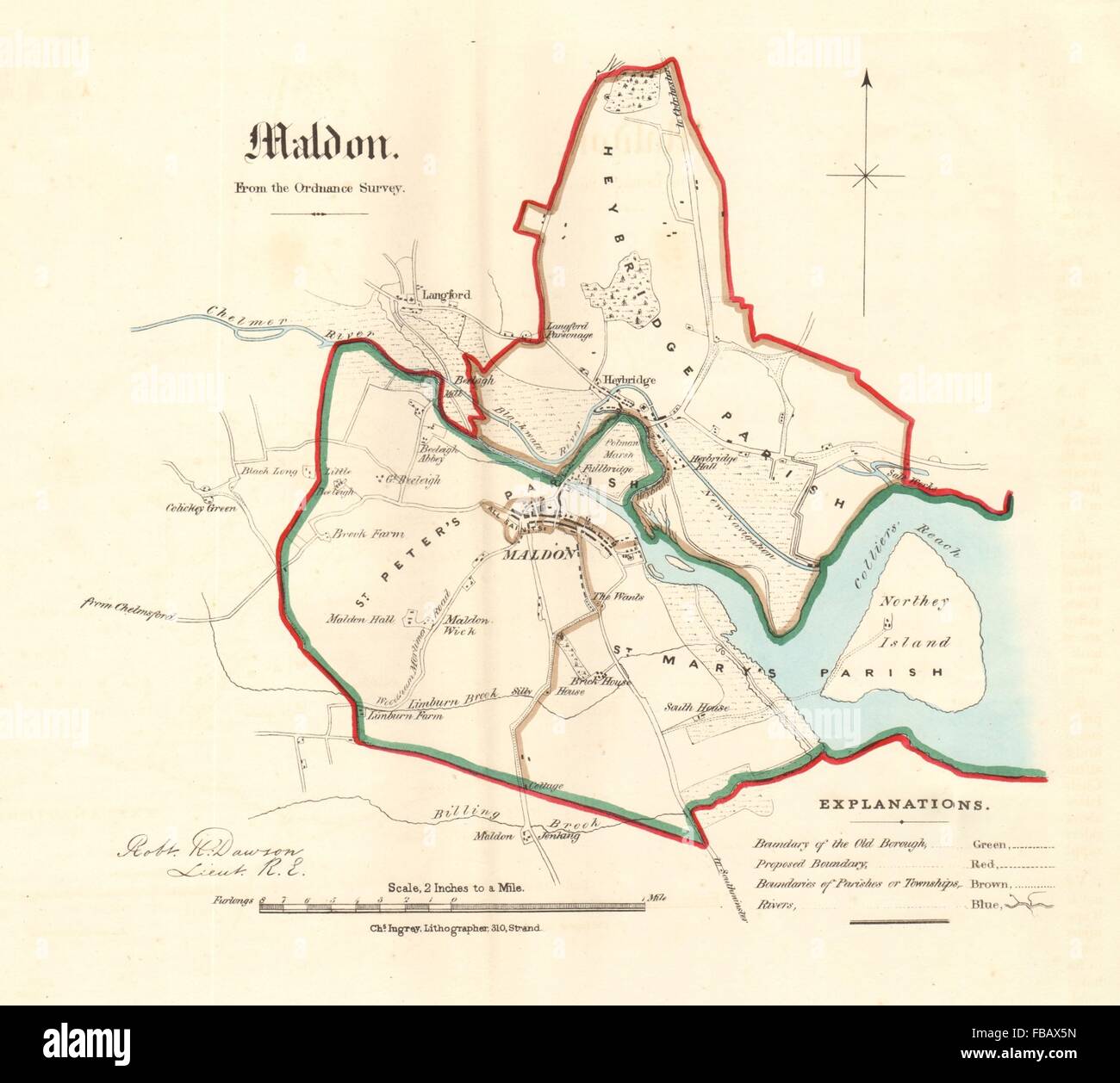 MALDON borough/town plan for the REFORM ACT. Langford. Essex. DAWSON ...