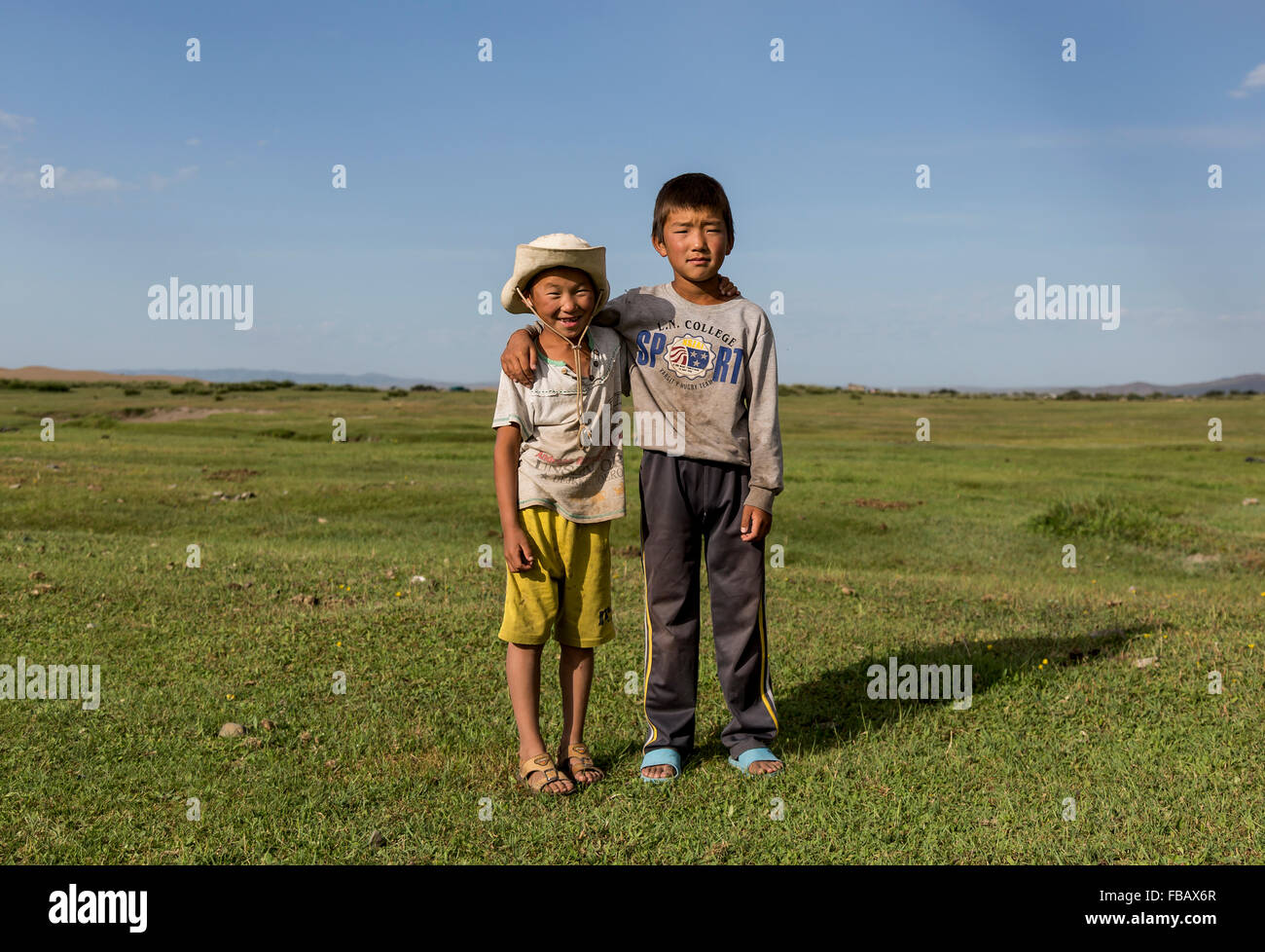 Mongolian Kids in Central Mongolia Stock Photo - Alamy