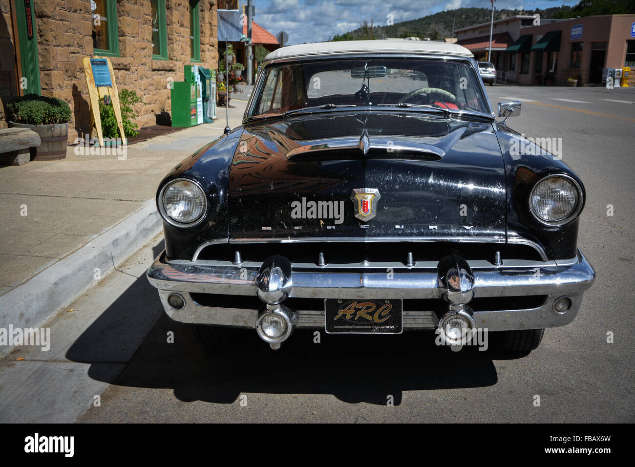 Vintage American cars in Old West town of Mancos, Colorado USA Stock ...