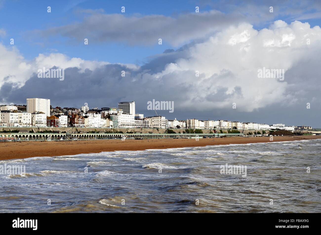Brighton seafront looking towards Kemp Town as viewed from the pier ...