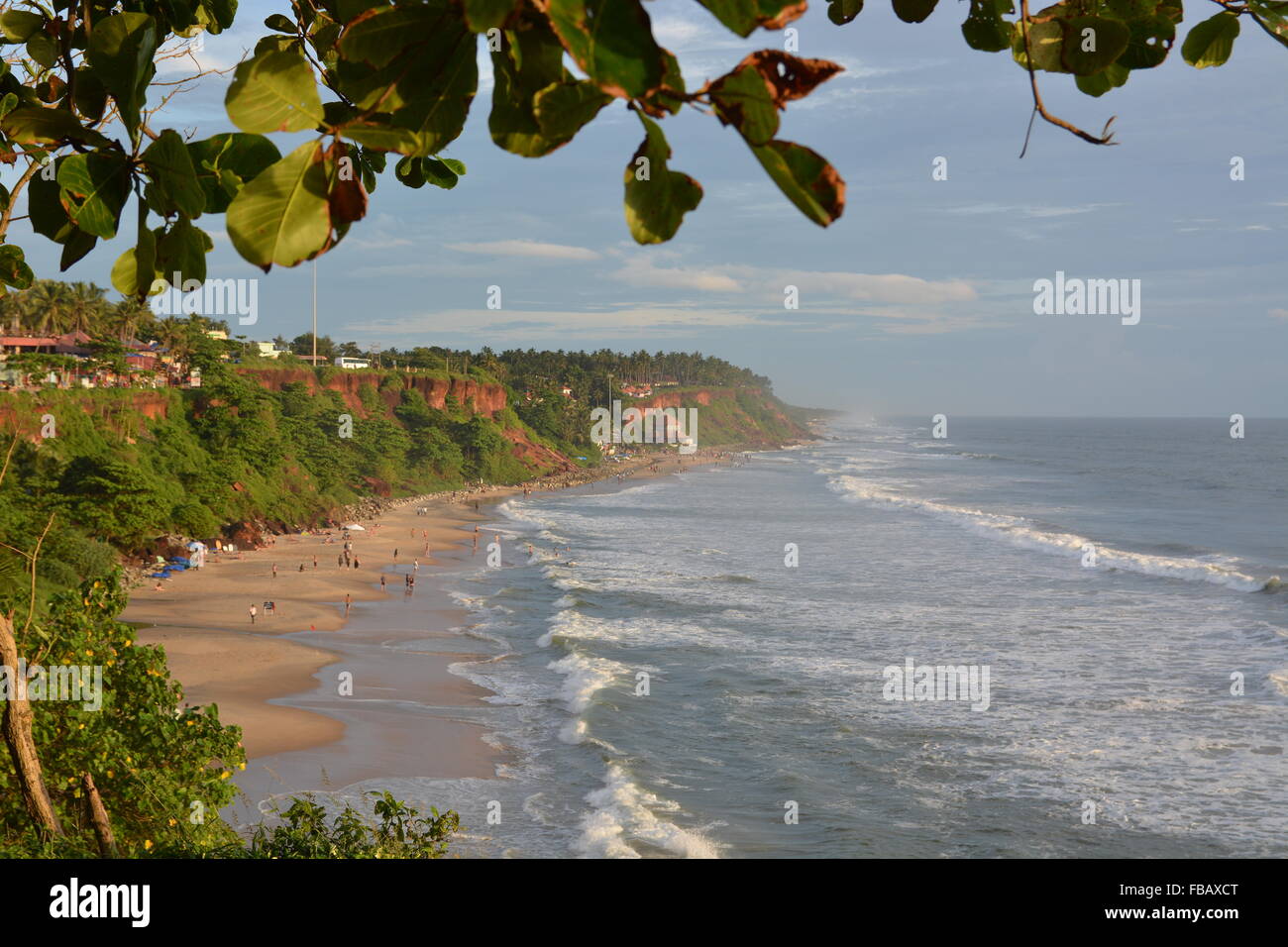Varkala, India - November 2, 2015 - Pilgrims on Varkala beach, a holy ...