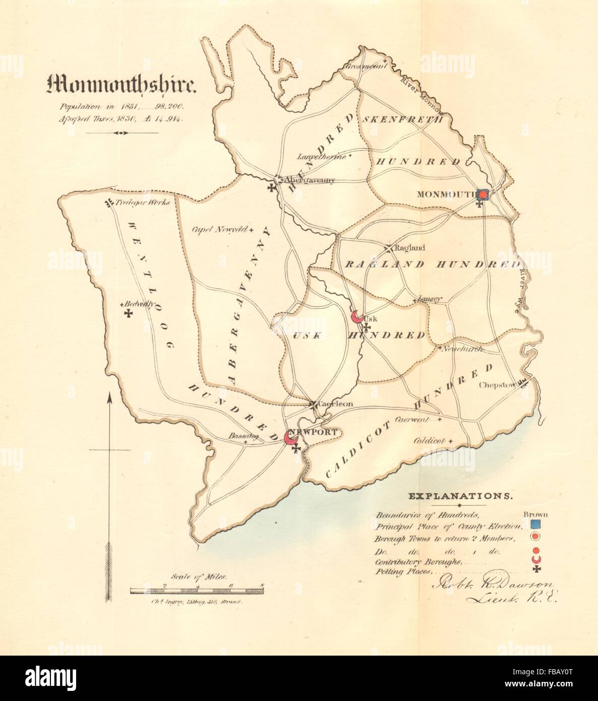 Monmouthshire county map. Principal/contributory boroughs REFORM ACT ...