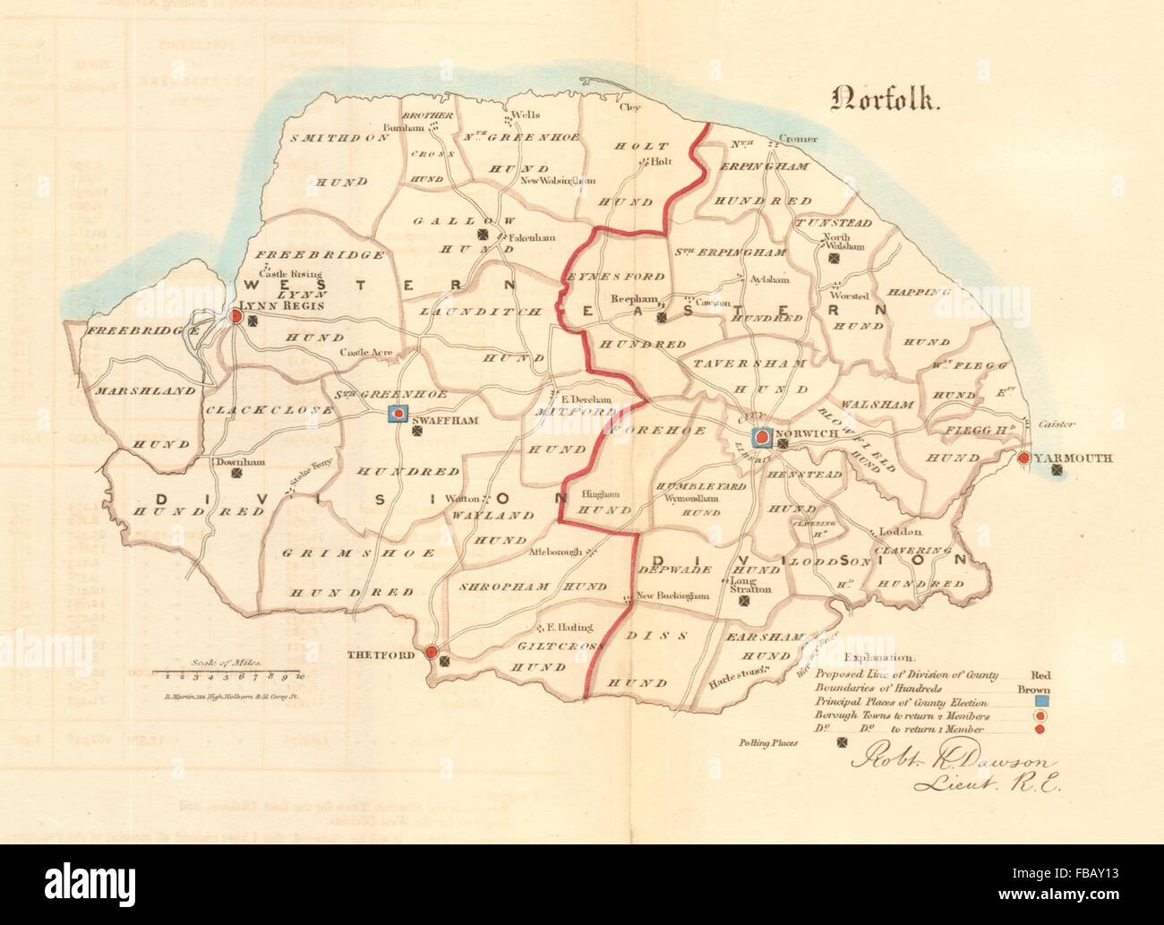 Norfolk county map hi-res stock photography and images - Alamy