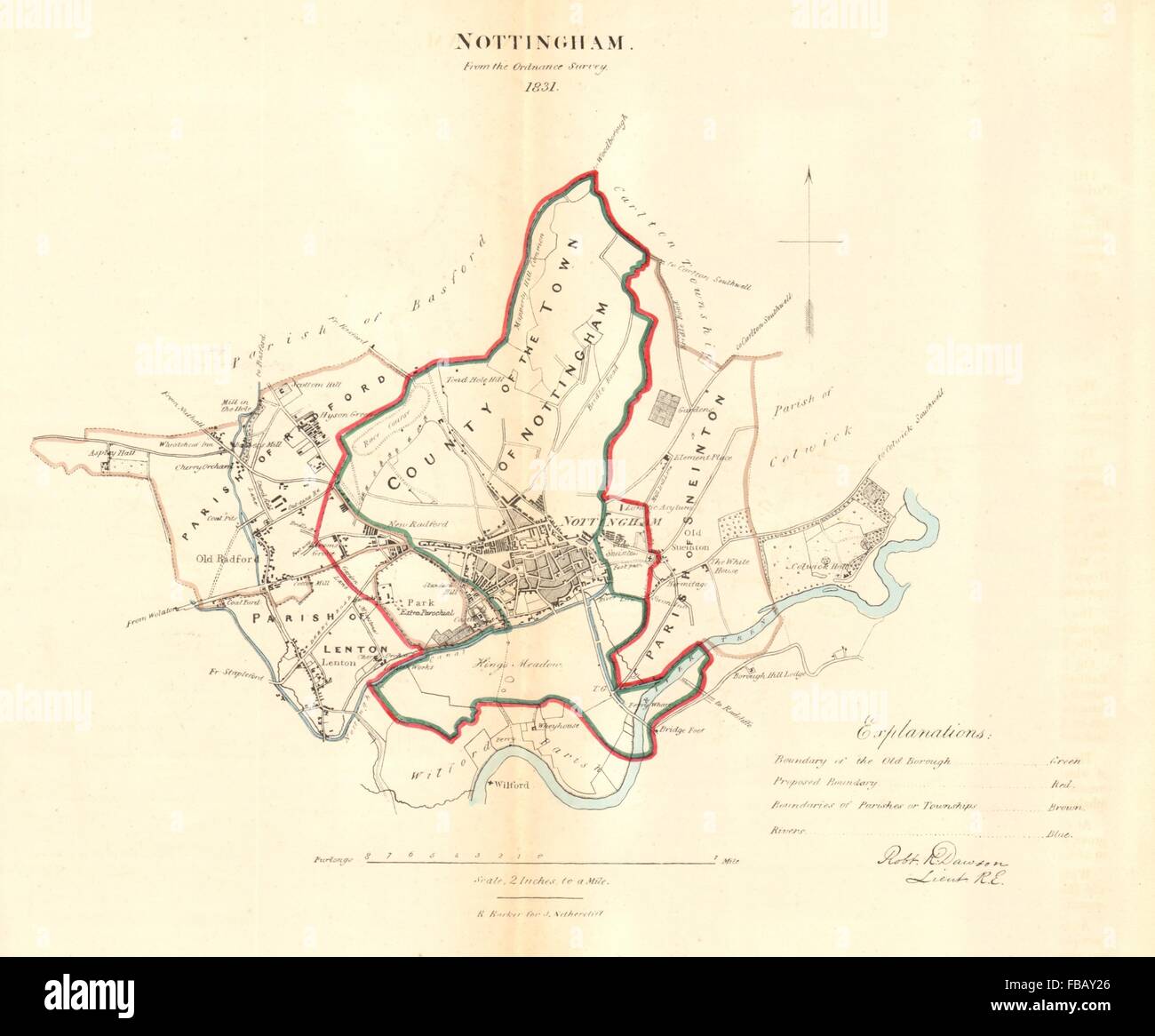 NOTTINGHAM borough/town plan. REFORM ACT. Lenton Radford. DAWSON, 1832 ...