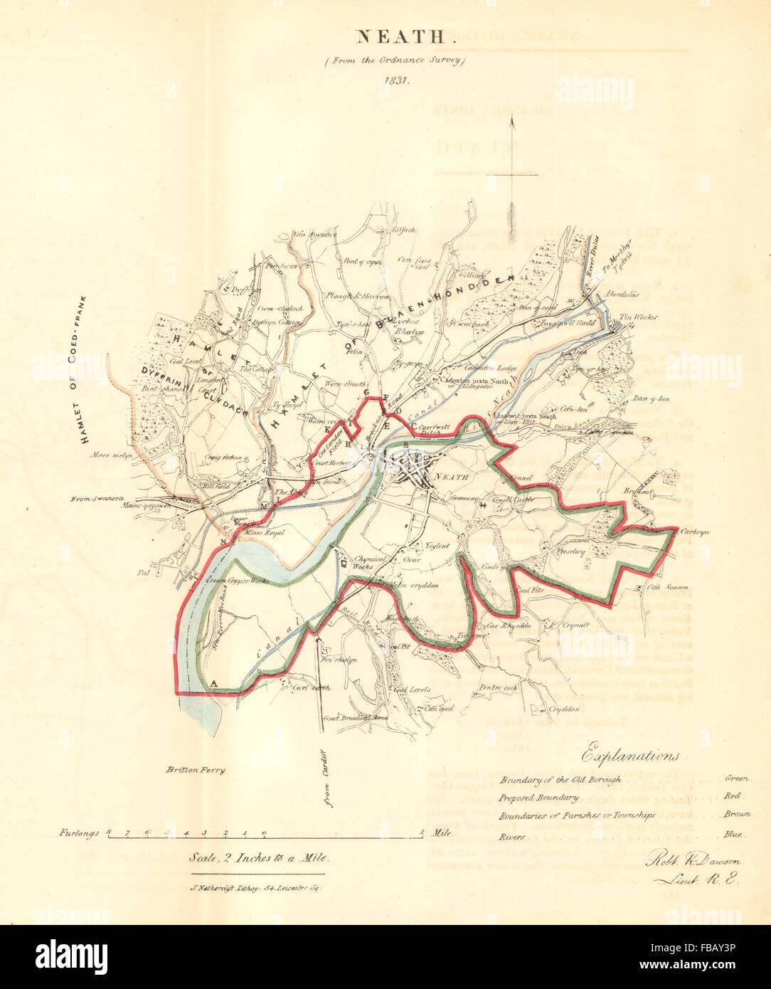 Neath map hi-res stock photography and images - Alamy