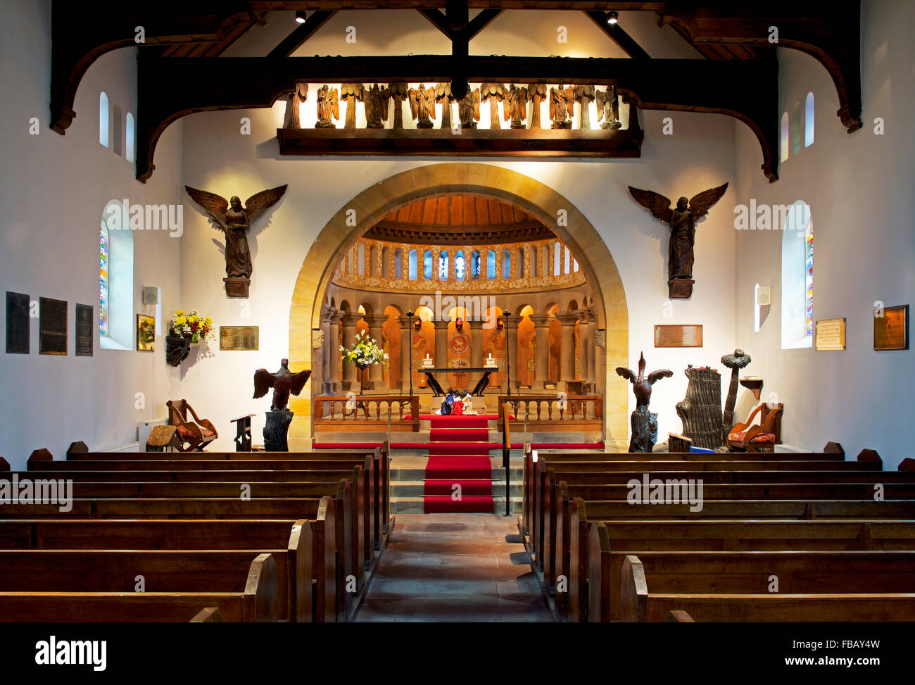 Interior of St Mary's Church, Wreay, Cumbria, England UK Stock Photo ...