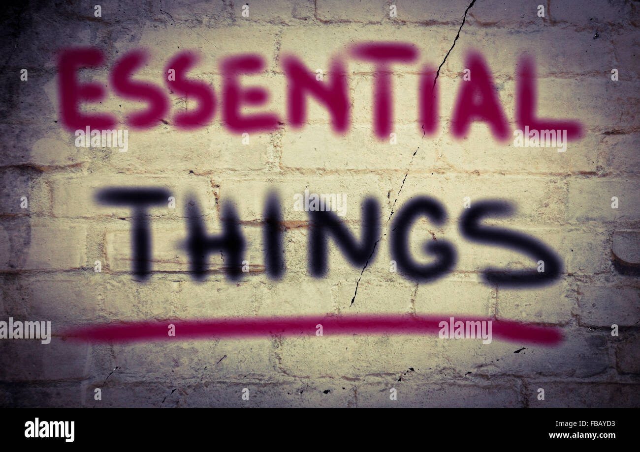 Essential Things Concept Stock Photo - Alamy