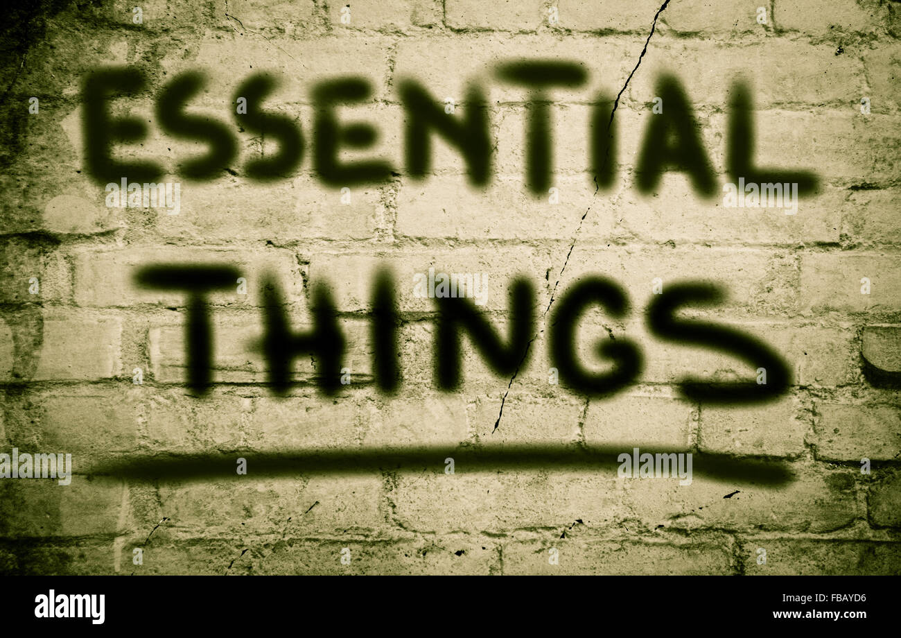 Essential Things Concept Stock Photo - Alamy