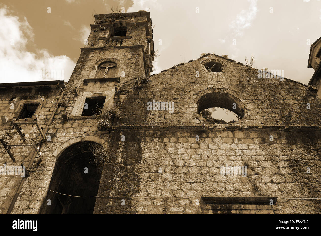 Old abandoned building in sepia Stock Photo - Alamy