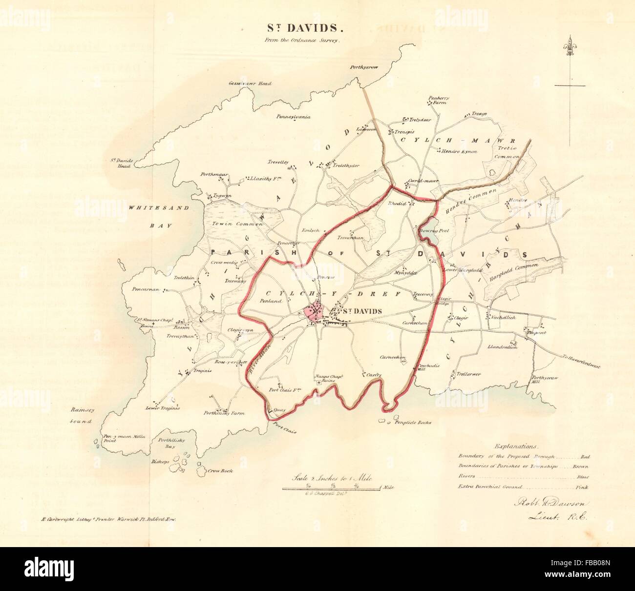 ST. DAVID'S/TYDDEWI borough/town plan & peninsula. REFORM ACT. DAWSON ...