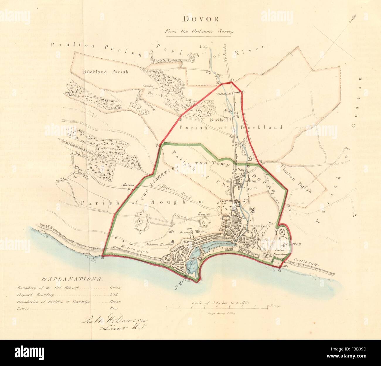 Vintage map of dover hi-res stock photography and images - Alamy