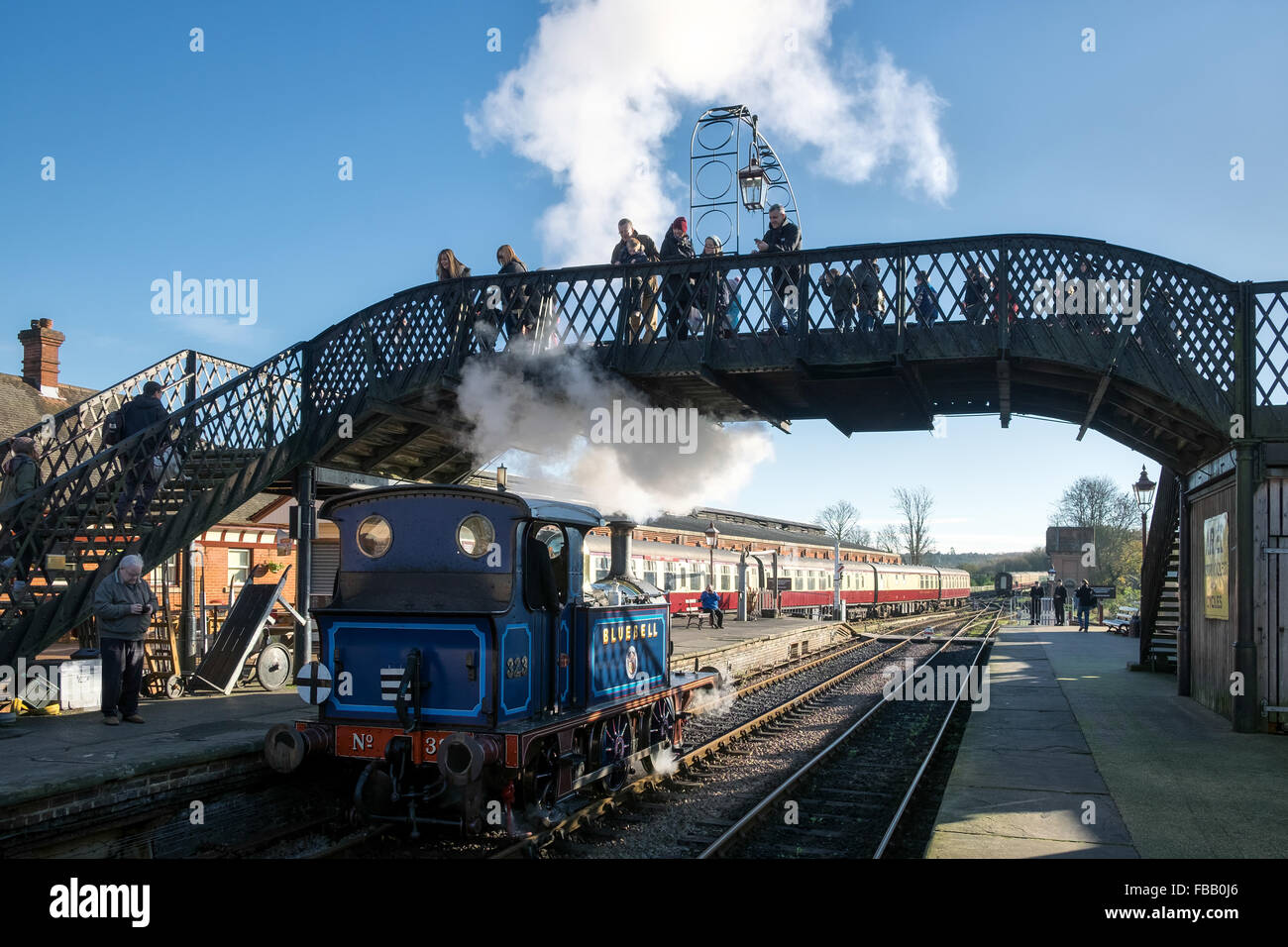 Bluebell Steam Train at Sheffield Park Station Stock Photo - Alamy