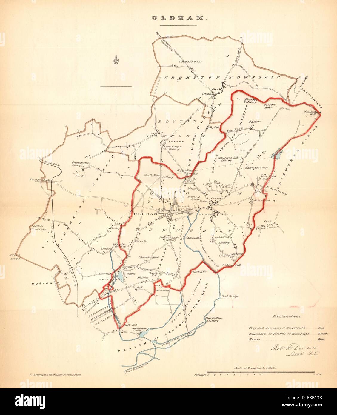 OLDHAM borough/town plan. REFORM ACT. Royton Shaw. Lancashire. DAWSON ...
