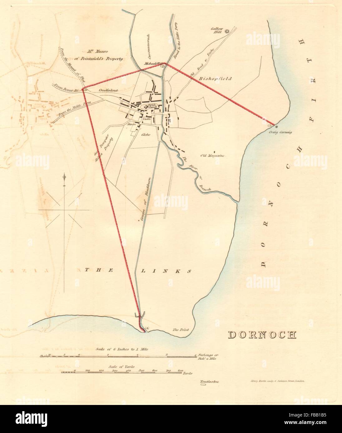 DORNOCH borough/town plan for the REFORM ACT. Highlands, Scotland, 1832 ...