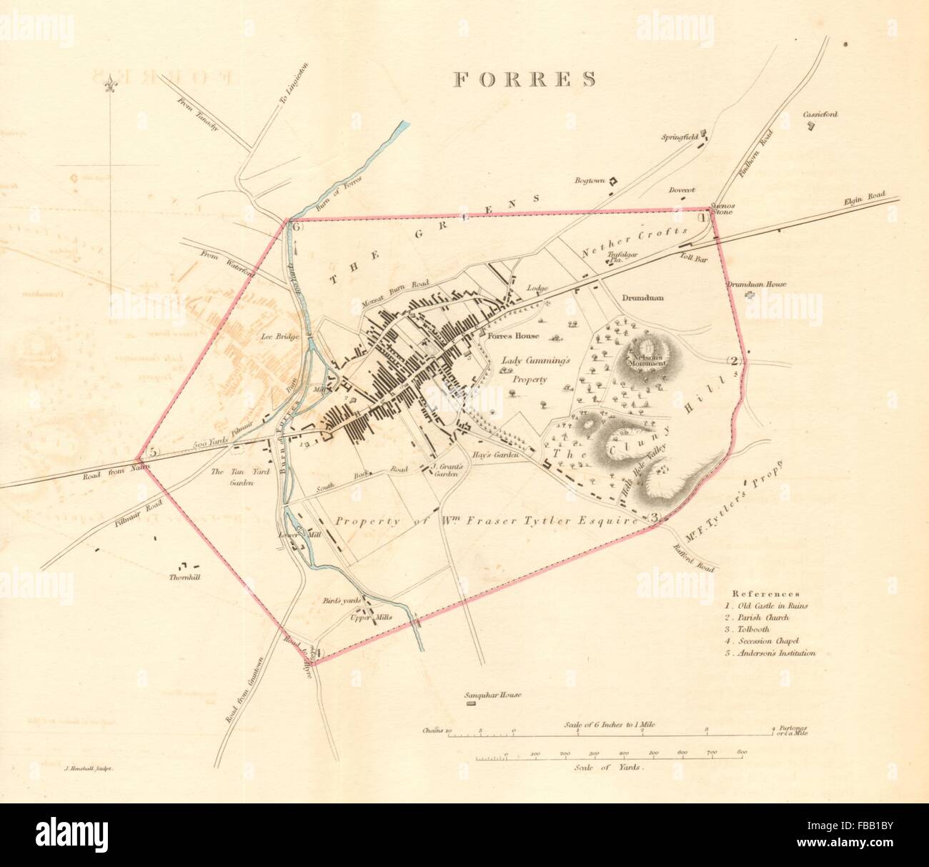 FORRES borough/town plan for the REFORM ACT. Moray, Scotland. DAWSON ...