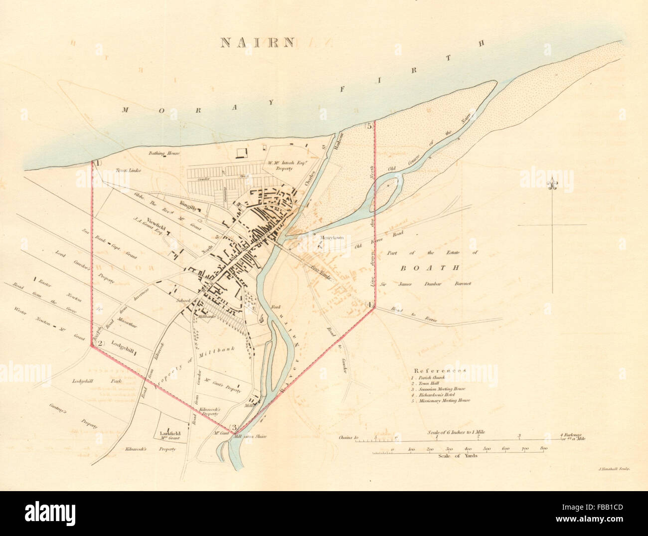 NAIRN borough/town plan for the REFORM ACT. Scotland. DAWSON, 1832 ...