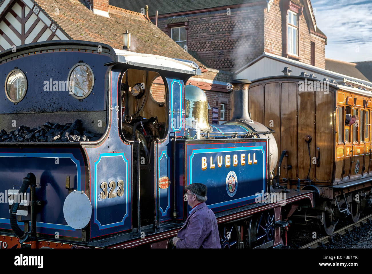 Bluebell Steam Train at Sheffield Park Station Stock Photo - Alamy