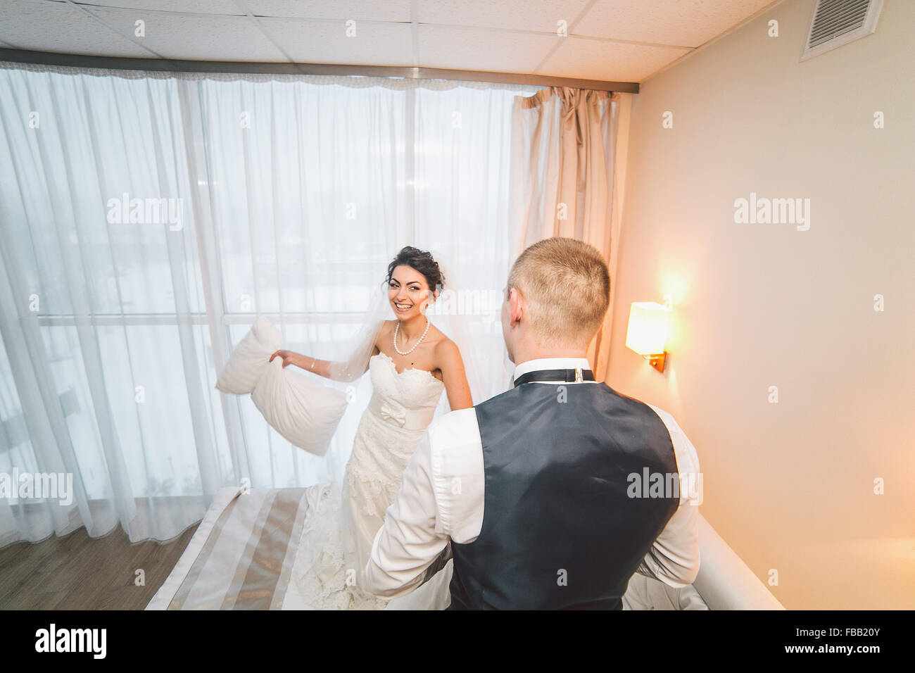 Preparation of adorable bride Stock Photo - Alamy