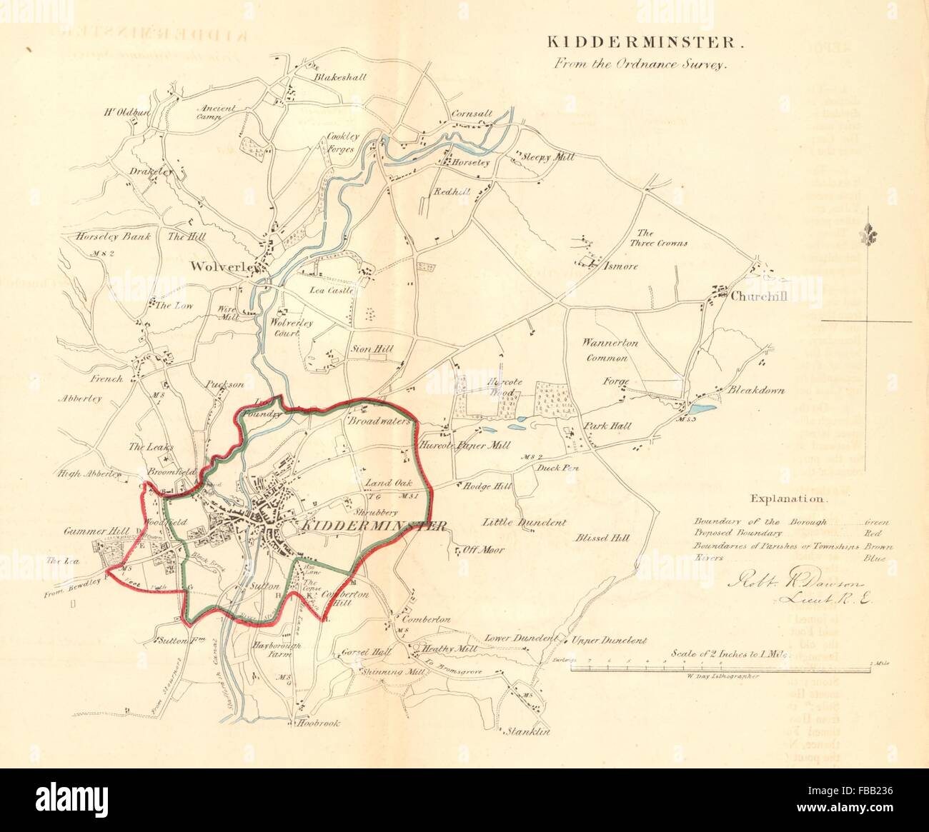 KIDDERMINSTER borough/town plan. REFORM ACT. Worcestershire. DAWSON ...