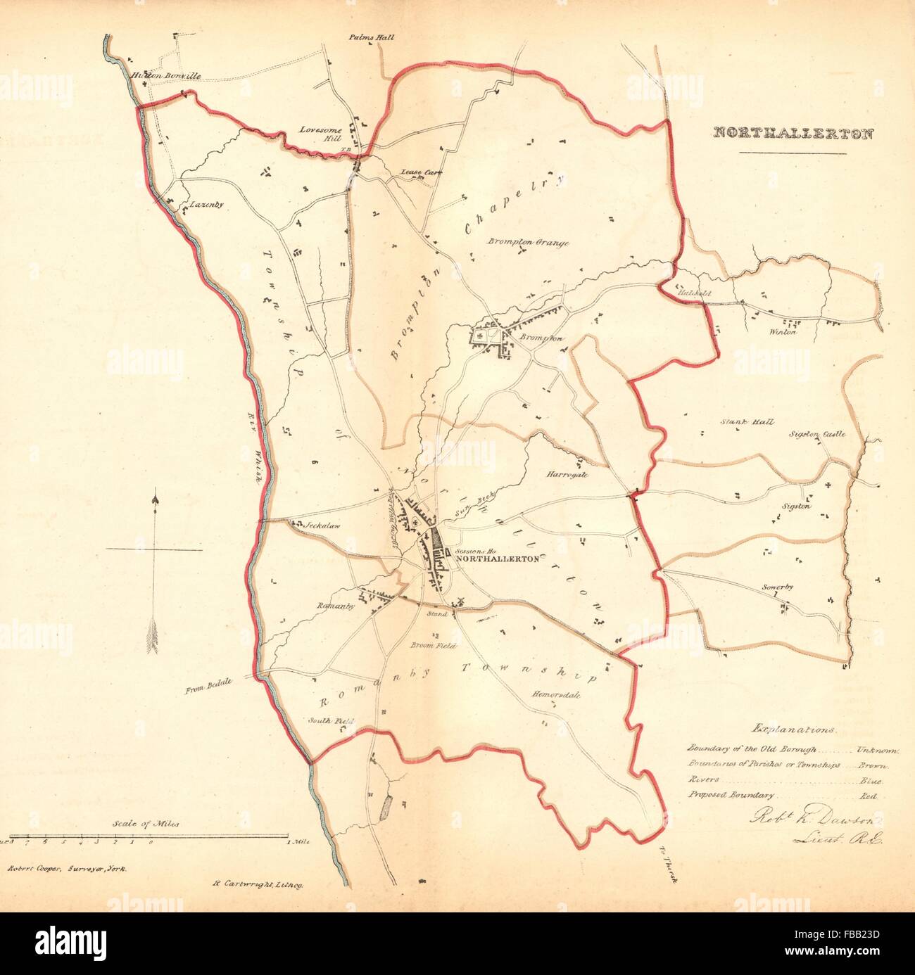 Northallerton map hi-res stock photography and images - Alamy