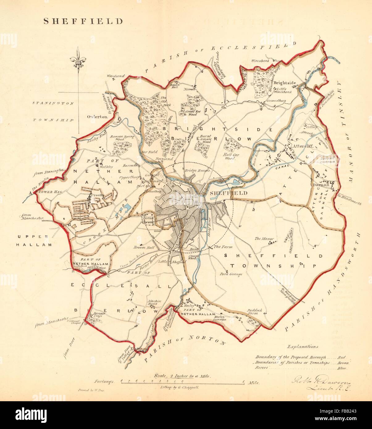 Sheffield map hi-res stock photography and images - Alamy