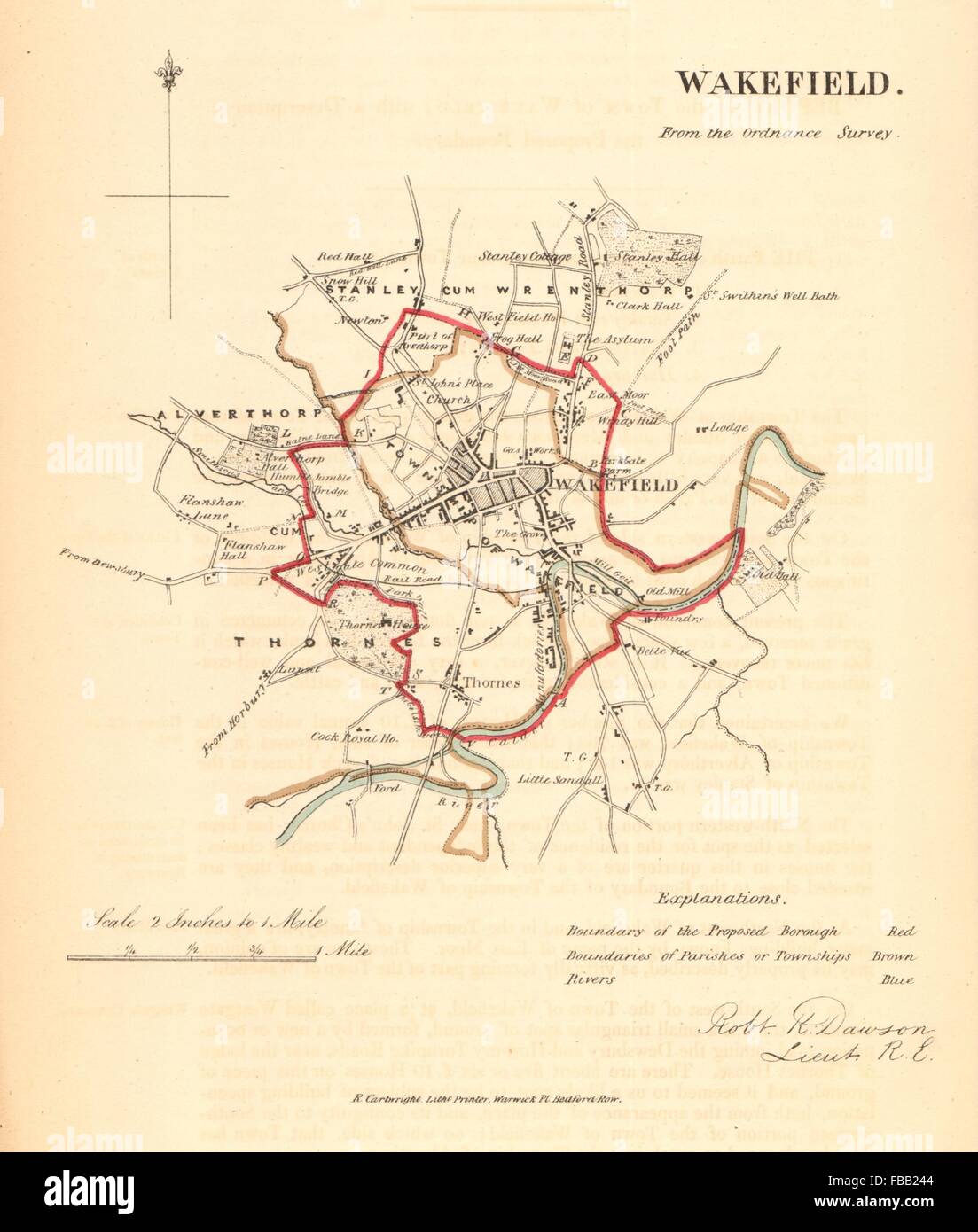 WAKEFIELD borough/town plan. REFORM ACT. Stanley. Yorkshire. DAWSON ...