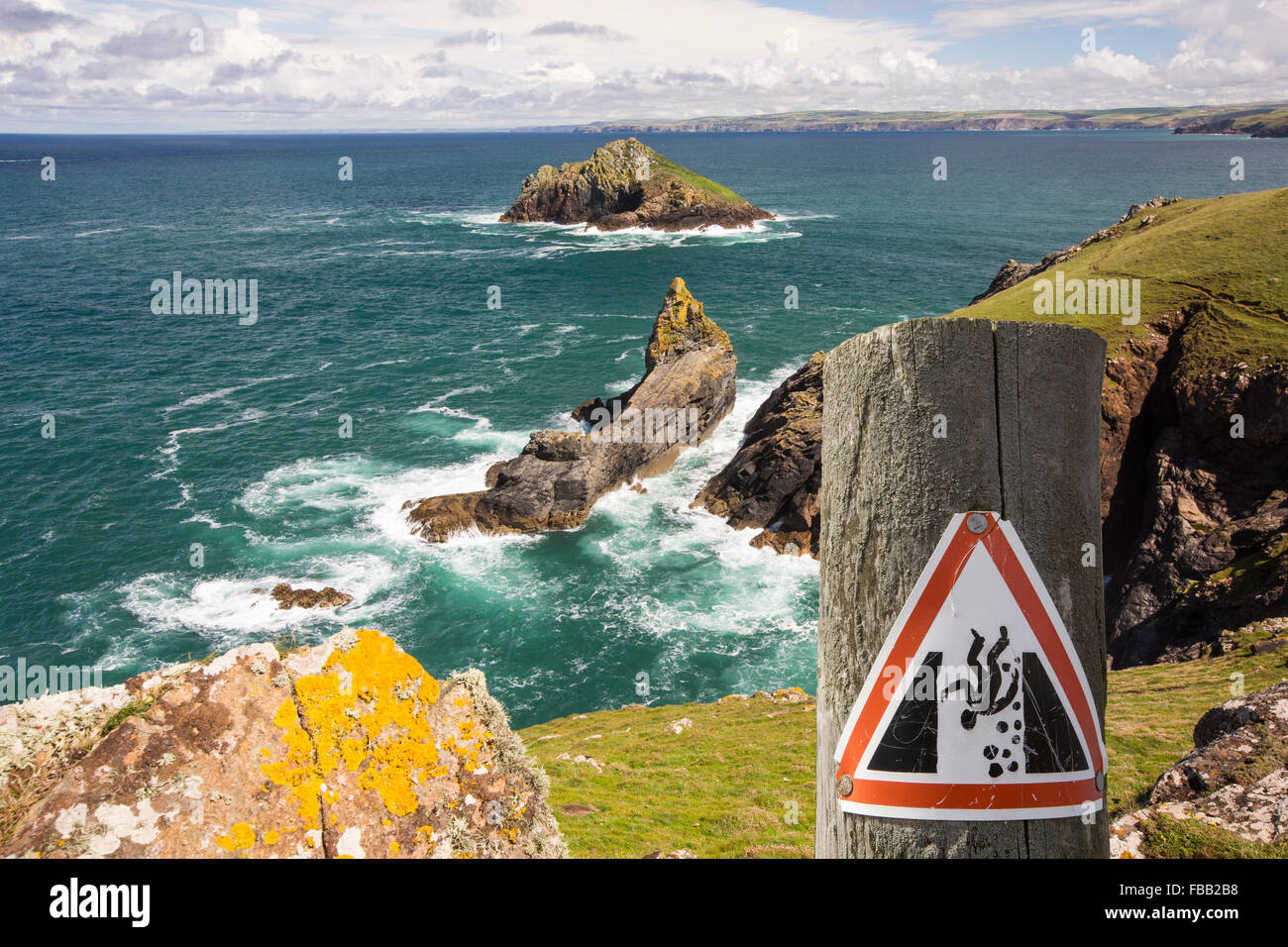 Warning Sign Bay Cornwall Uk High Resolution Stock Photography and ...