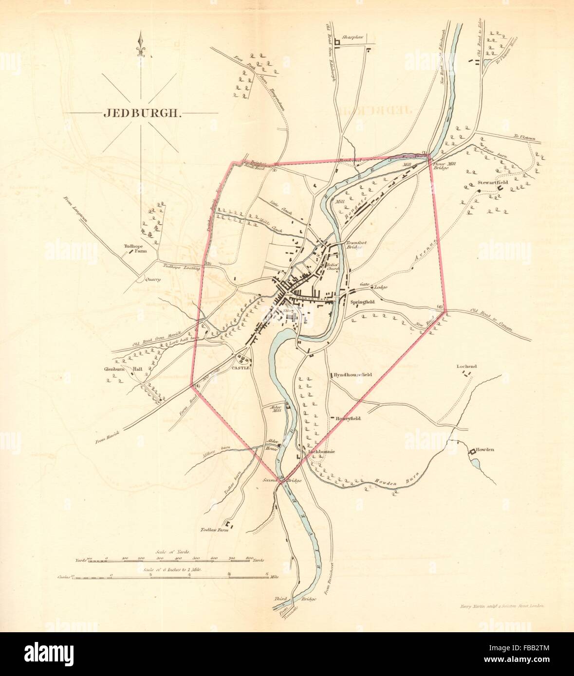 Jedburgh map hi-res stock photography and images - Alamy