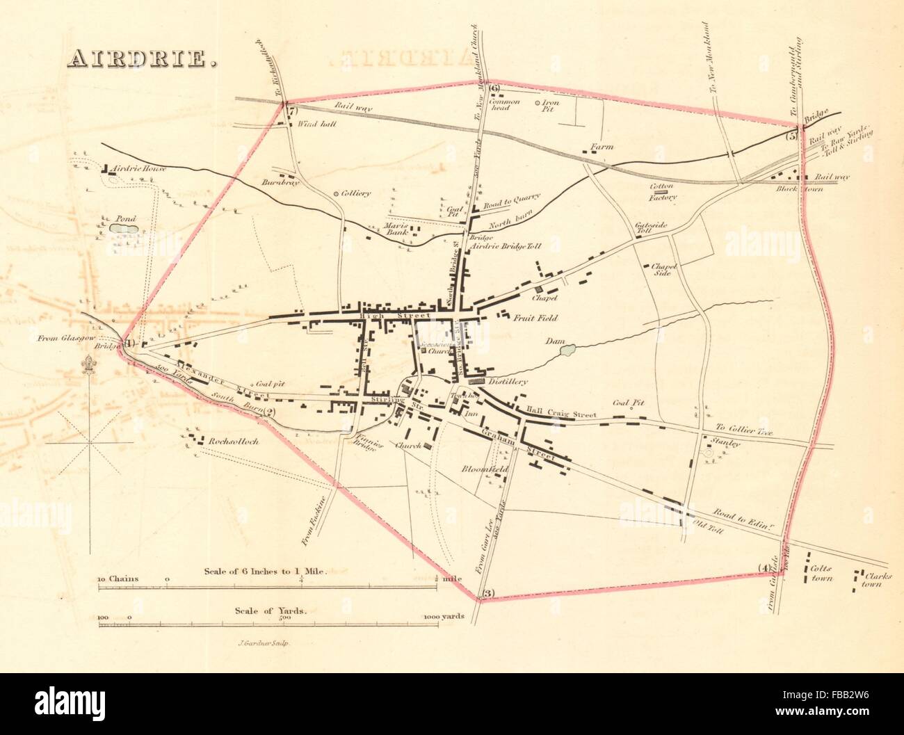 AIRDRIE borough/town plan for the REFORM ACT. Scotland, 1832 antique ...