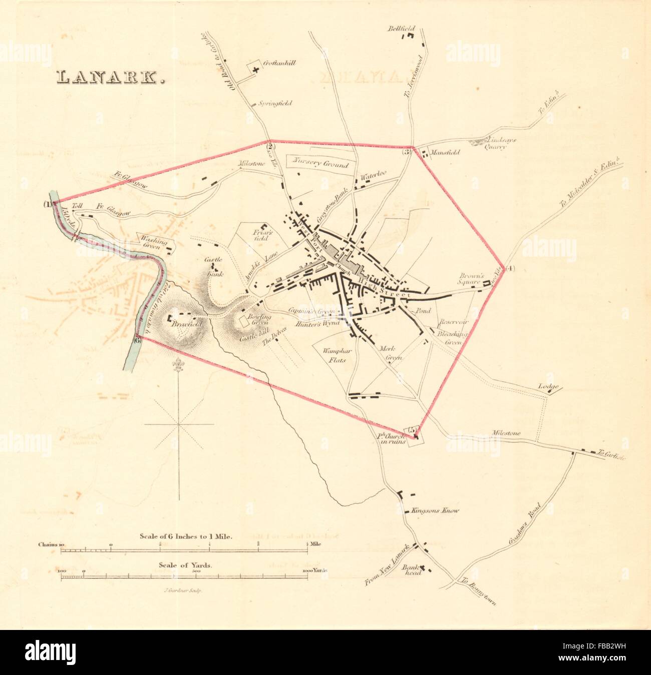 Lanark map hi-res stock photography and images - Alamy
