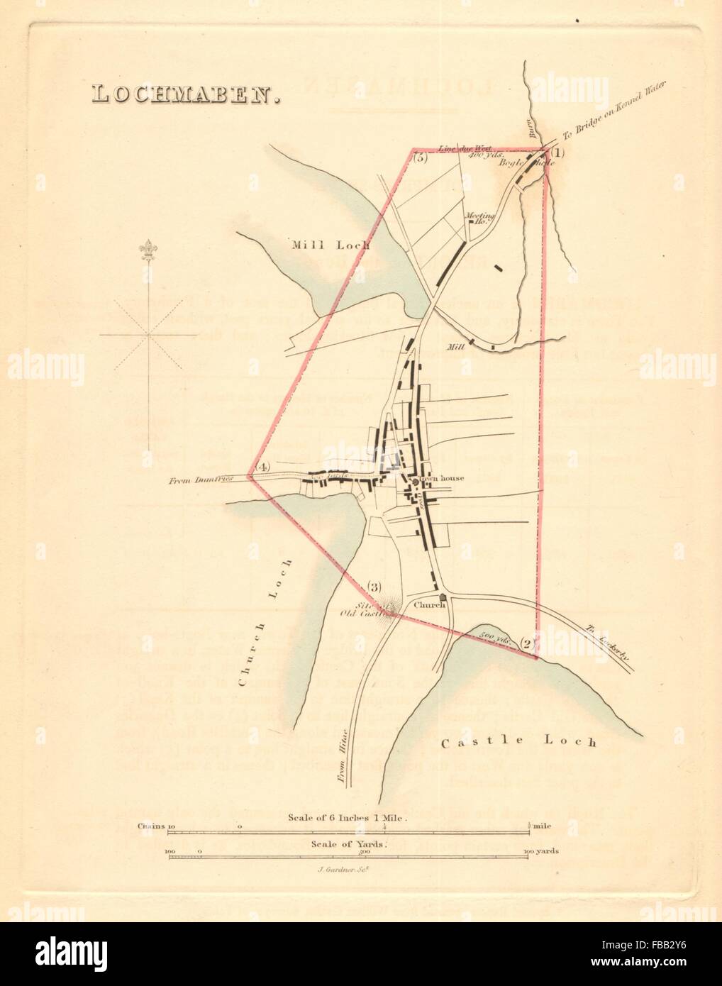 LOCHMABEN borough/town plan for the REFORM ACT. Scotland, 1832 antique ...