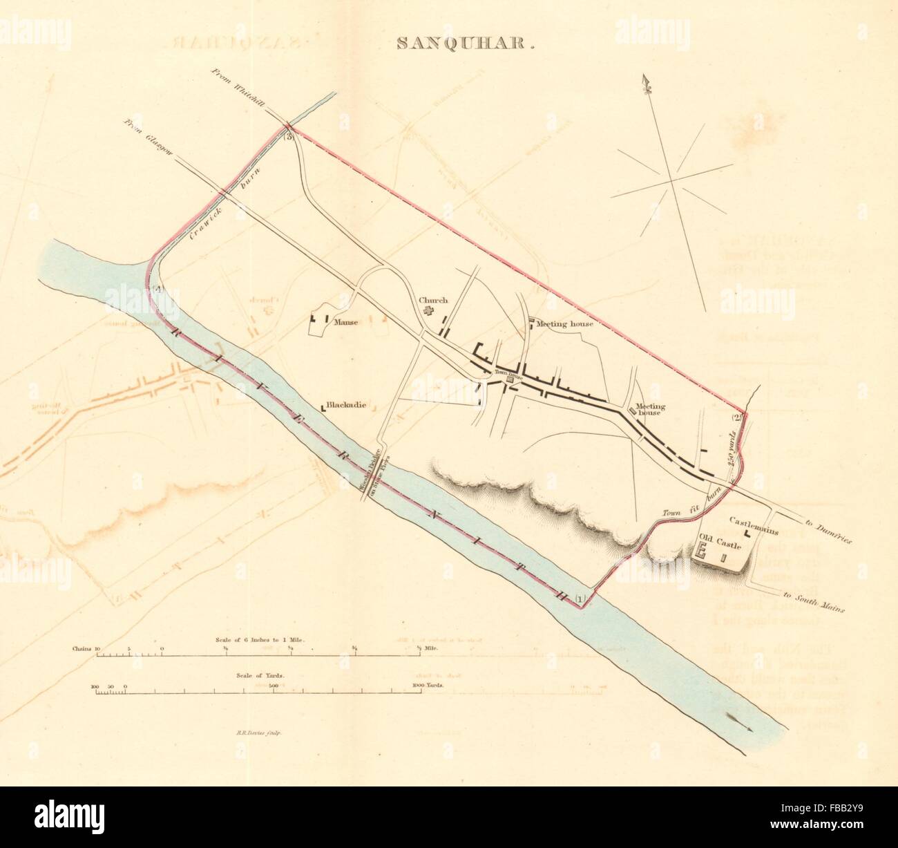 SANQUHAR borough/town plan for the REFORM ACT. Scotland, 1832 antique ...