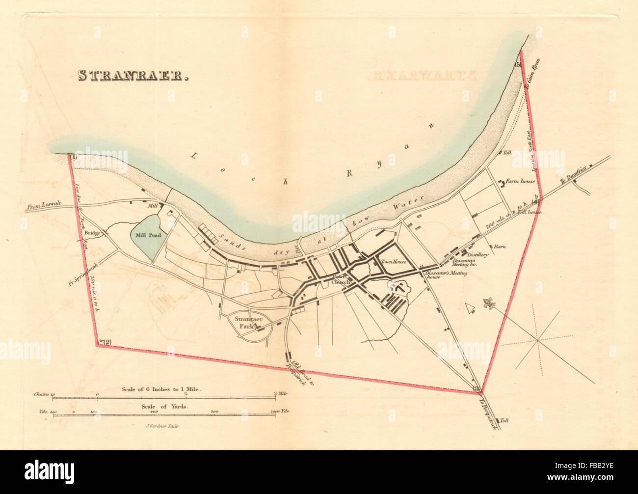 STRANRAER borough/town plan for the REFORM ACT. Scotland, 1832 antique ...
