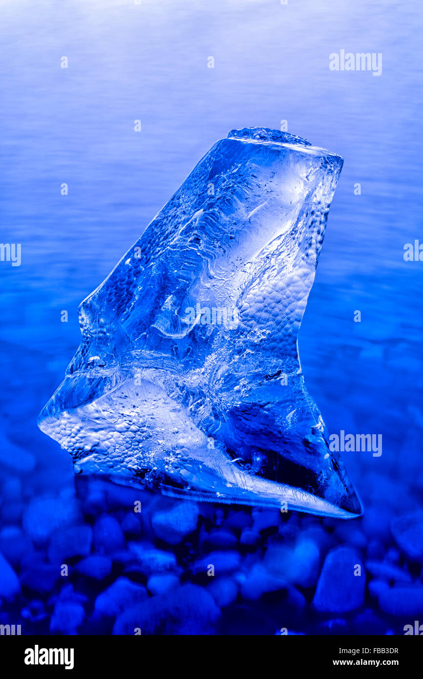 Naturally formed ice sculpture from glacier lake Iceland Stock Photo ...