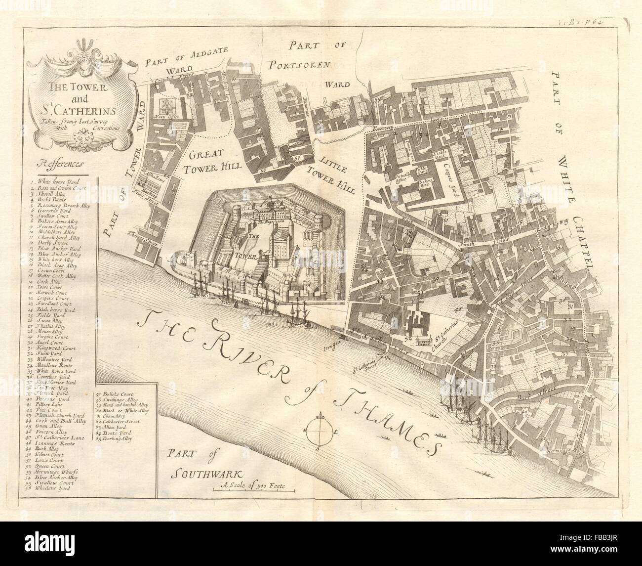 'The Tower [of London] & St Catherin's'. St Katherine's STOW/STRYPE ...