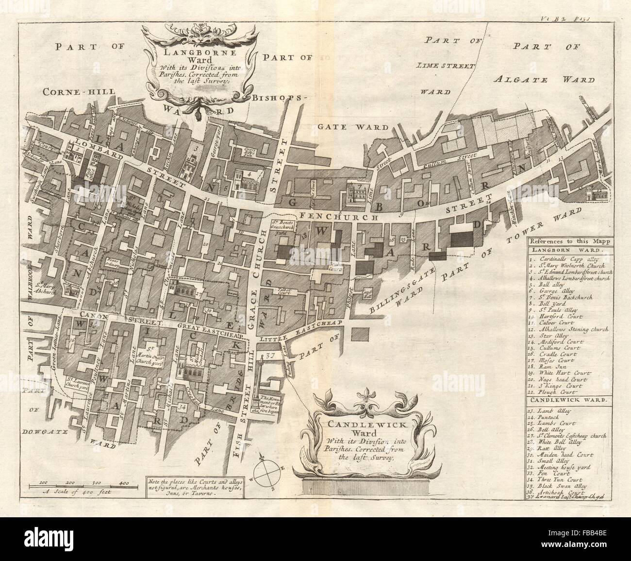 Langborne & Candlewick Wards. Cannon St. City of London. STOW/STRYPE ...