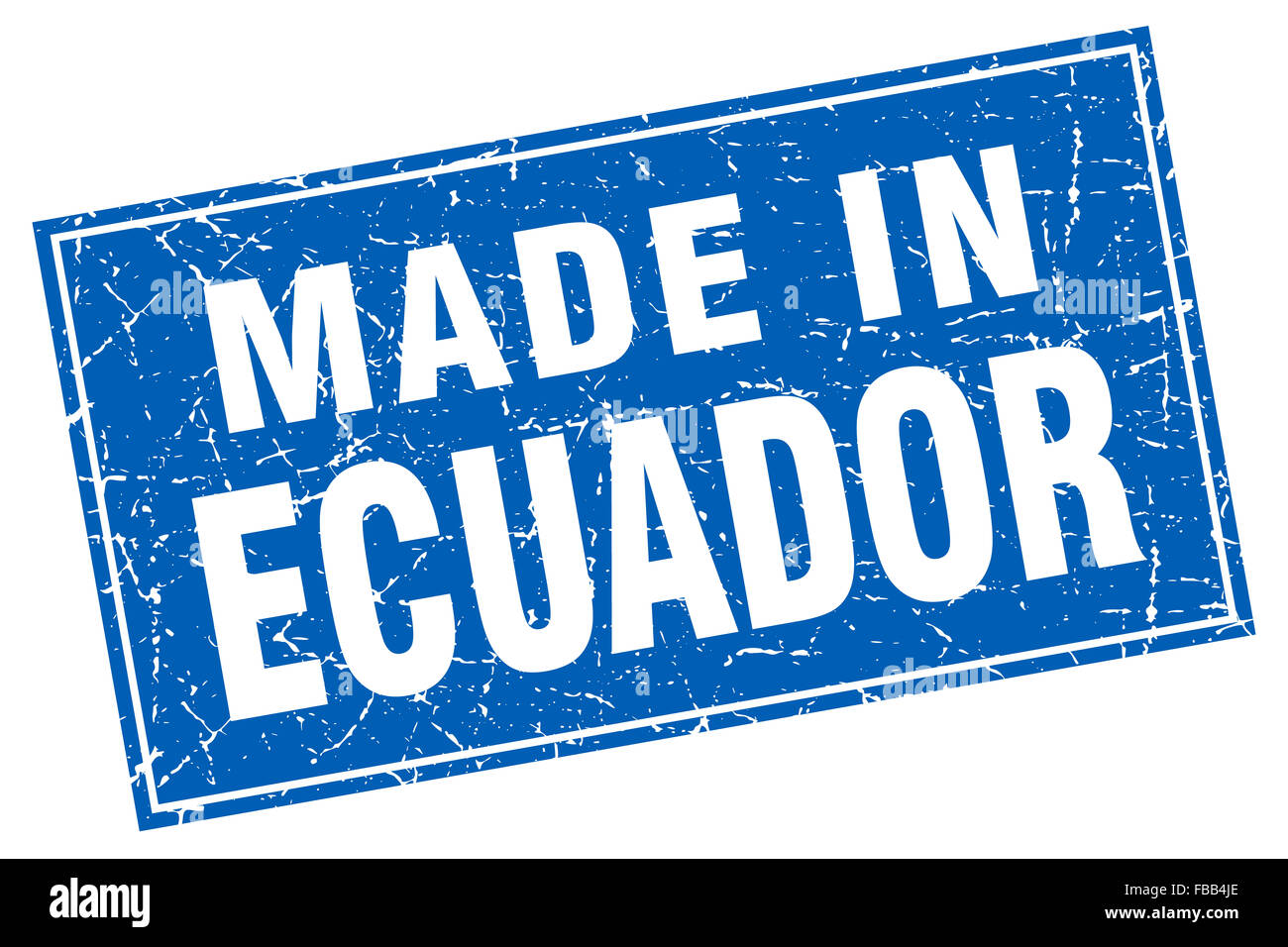 Ecuador blue square grunge made in stamp Stock Photo - Alamy
