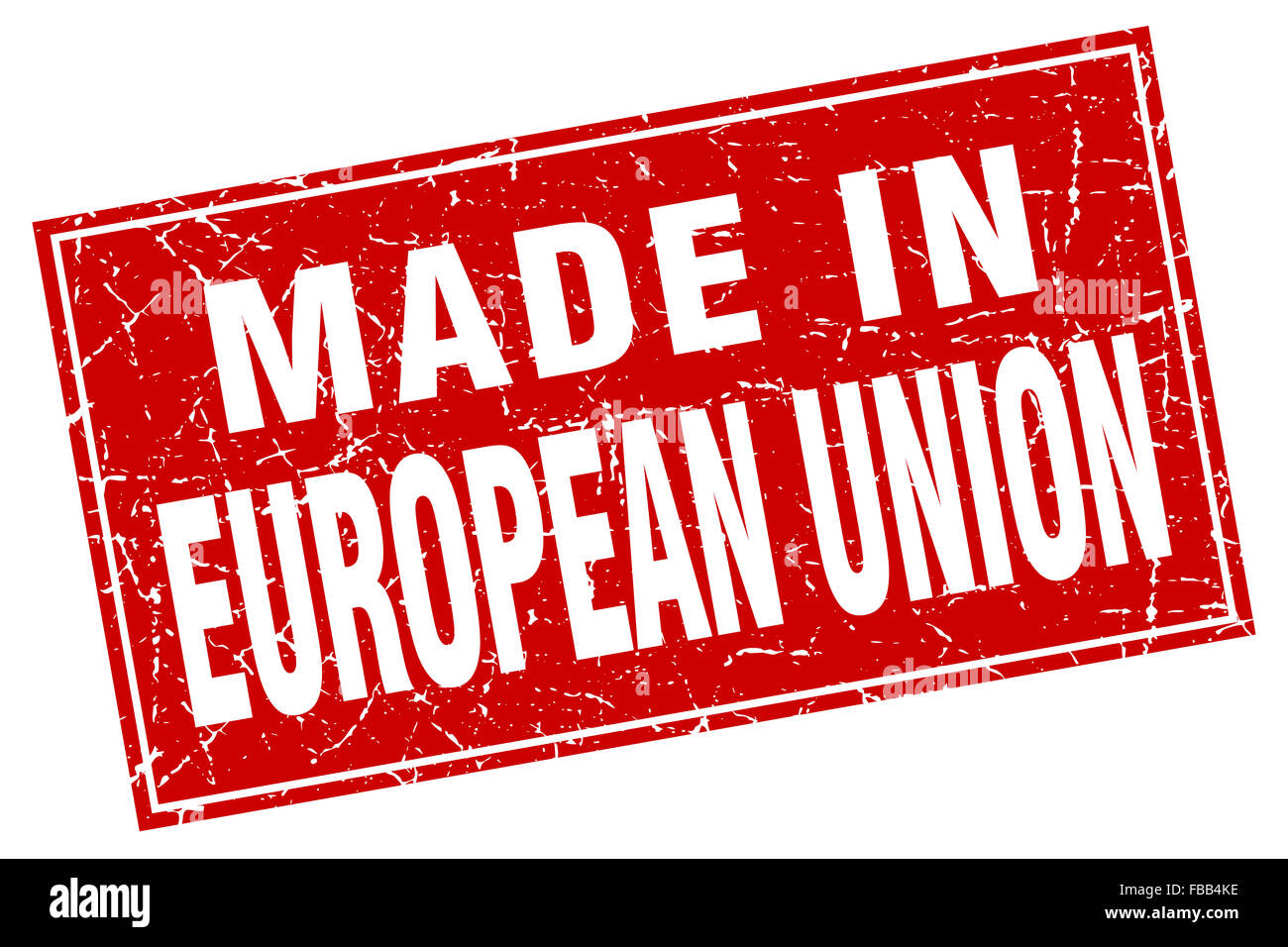 european union red square grunge made in stamp Stock Photo - Alamy