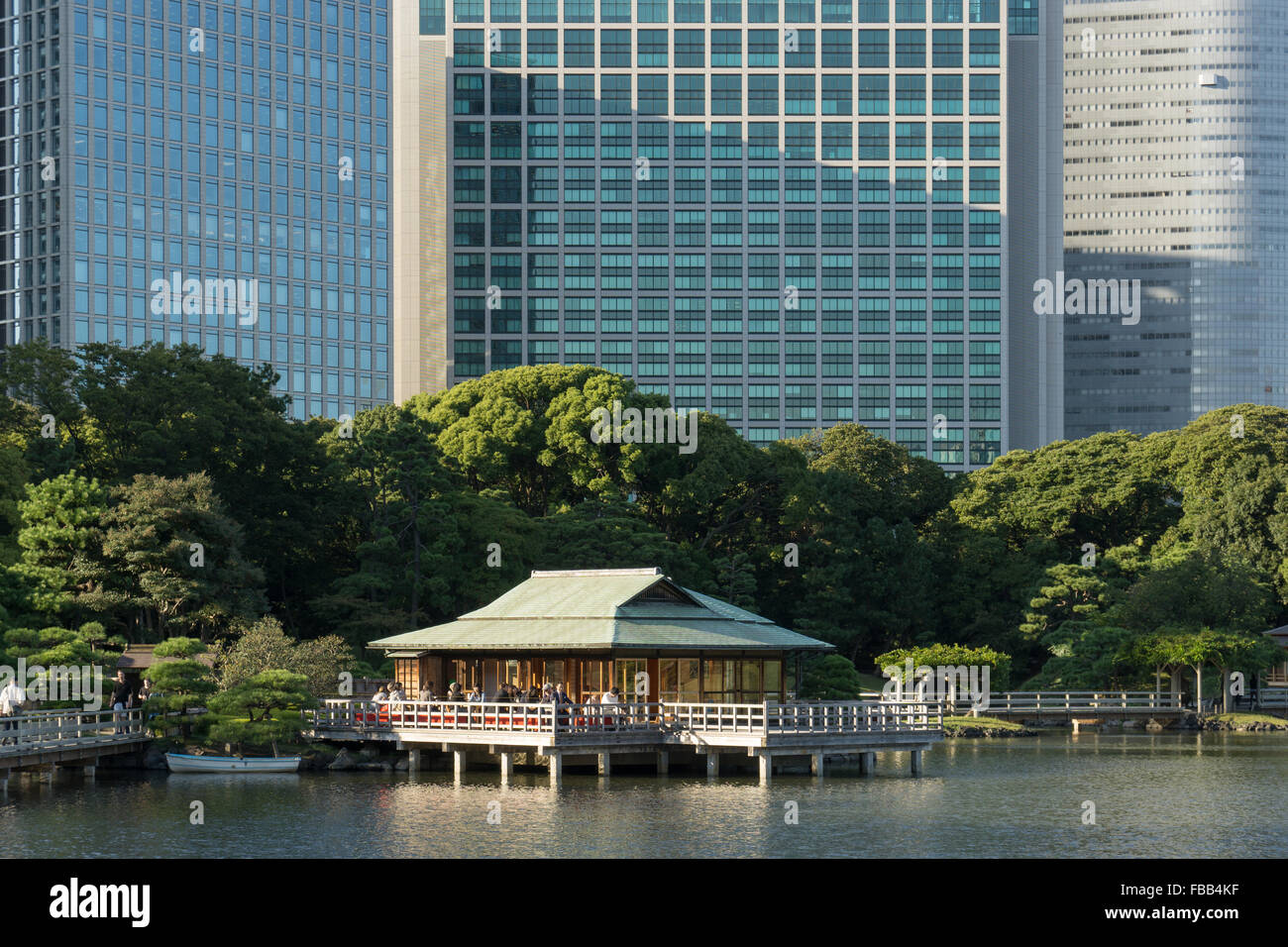 Hamarikyu Garden and teahouse in Tokyo Japan Stock Photo - Alamy