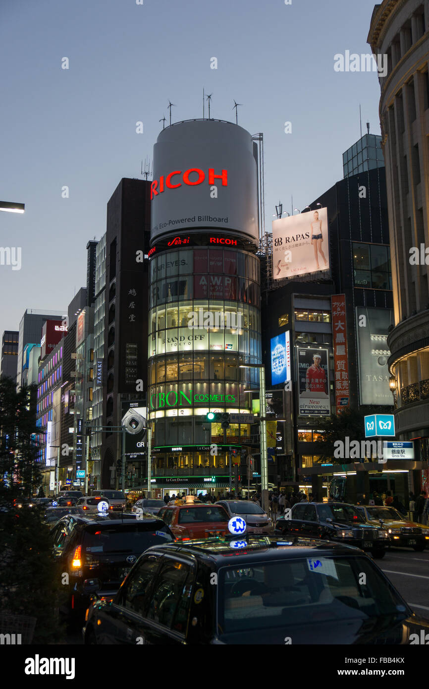 The Ginza in Tokyo at night Stock Photo - Alamy