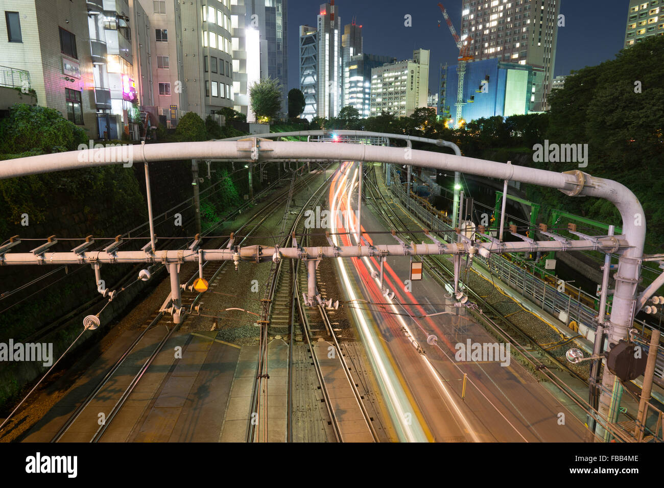subway train at night Stock Photo - Alamy