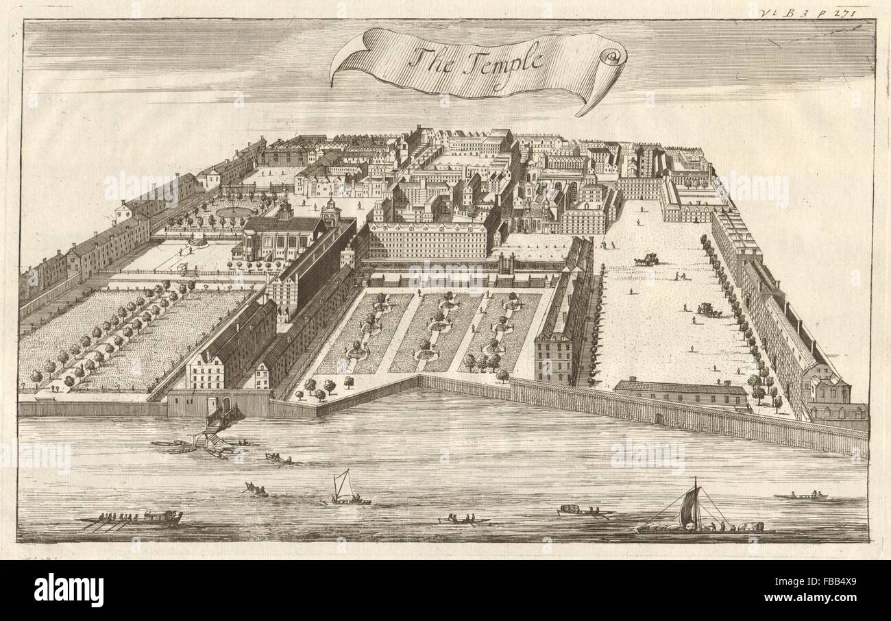 'The Temple', London. Inner Temple. Middle Temple. STOW/STRYPE, old ...