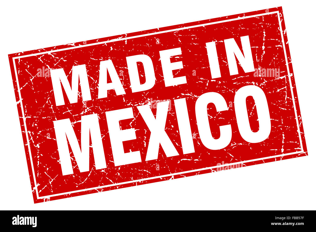 Mexico red square grunge made in stamp Stock Photo - Alamy