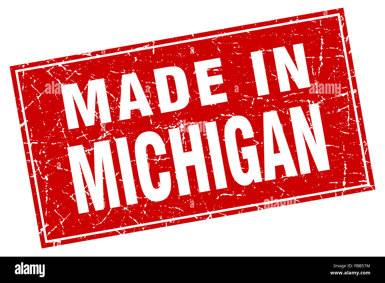 Michigan red square stamp hi-res stock photography and images - Alamy