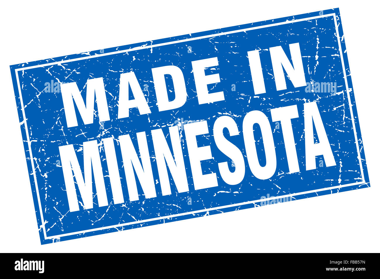 Minnesota blue square grunge made in stamp Stock Photo - Alamy