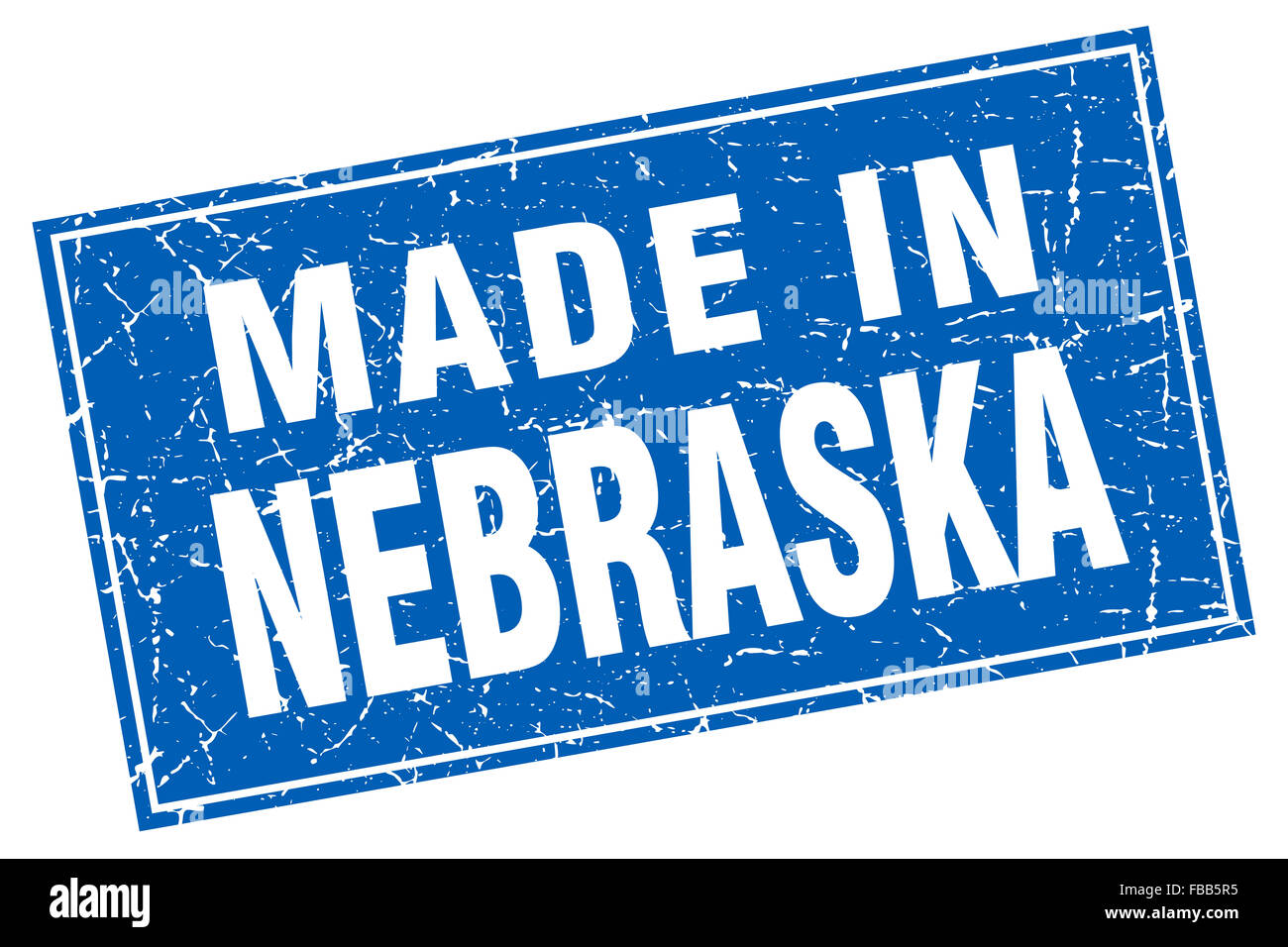 Nebraska blue square grunge made in stamp Stock Photo - Alamy