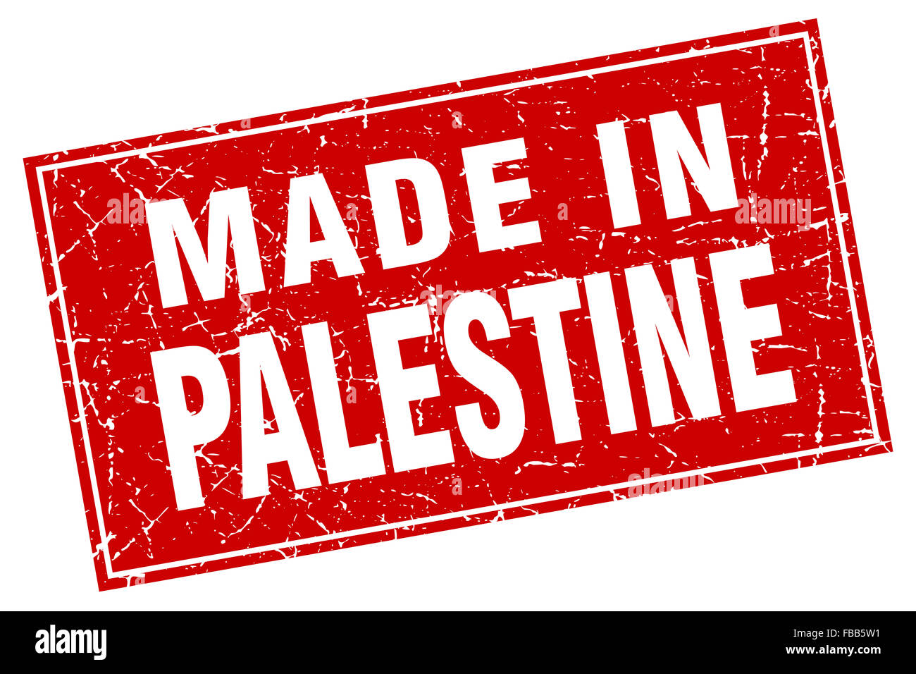 Palestine red square grunge made in stamp Stock Photo - Alamy