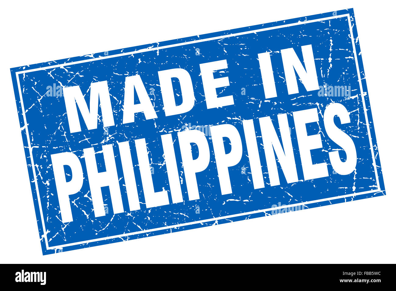 Philippines blue square grunge made in stamp Stock Photo - Alamy