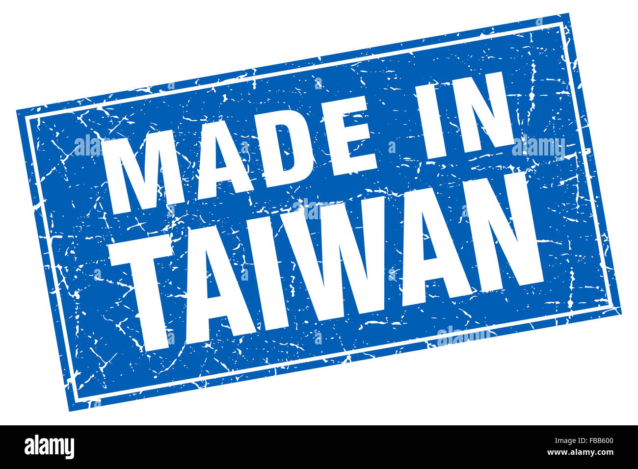 Taiwan blue square grunge made in stamp Stock Photo - Alamy
